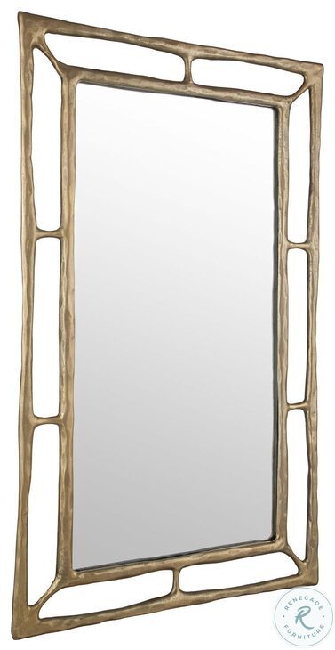 Felix Antiqued Brass Rectangular Mirror From Uttermost | Coleman Furniture