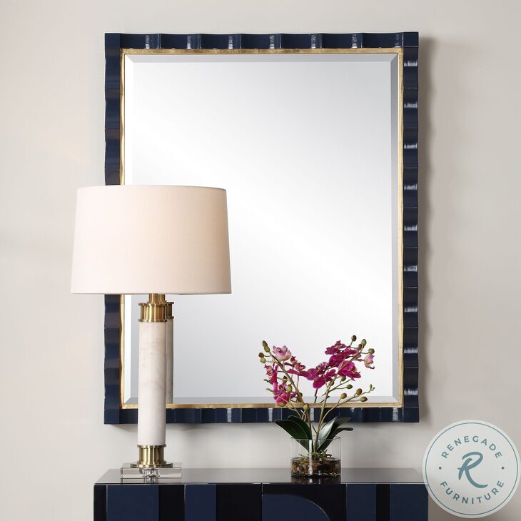 Gulf Rich High Gloss Navy Blue Mirror From Uttermost | Coleman Furniture