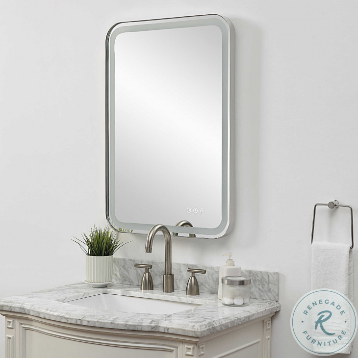 Crofton Nickel Lighted Small Vanity Mirror From Uttermost | Coleman ...
