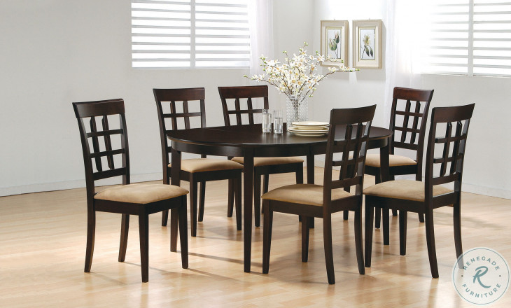 Gabriel Cappuccino Extendable Oval Dining Room Set from Coaster ...