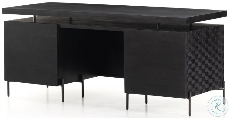 Raffael Carved Black Wash Desk From Four Hands | Coleman Furniture