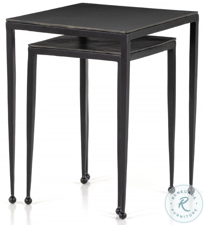 Dalston Raw Black Nesting End Tables from Four Hands | Coleman Furniture