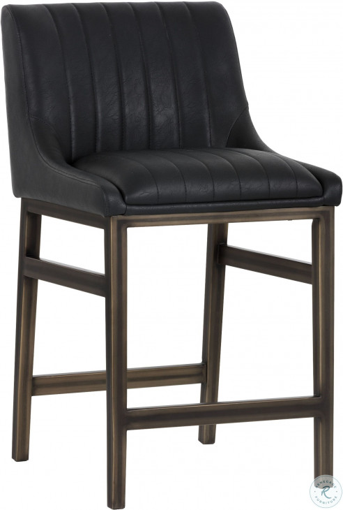 Halden Vintage Black Armless Counter Stool, 101746, Sunpan Modern Home