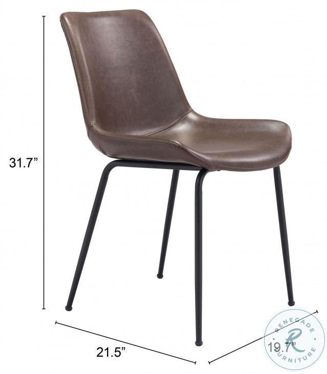 Byron Brown Dining Chair Set of 2 from Zuo | Coleman Furniture