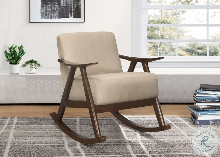 Waithe Light Brown Rocking Chair From Homelegance | Coleman Furniture