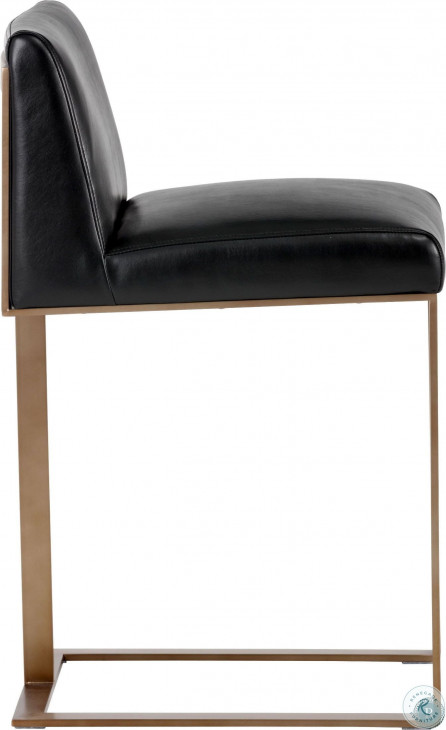 Ikon Black Leather Dean Counter Stool from Sunpan | Coleman Furniture