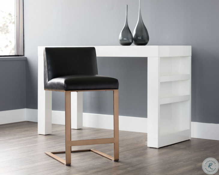 Ikon Black Leather Dean Counter Stool from Sunpan | Coleman Furniture