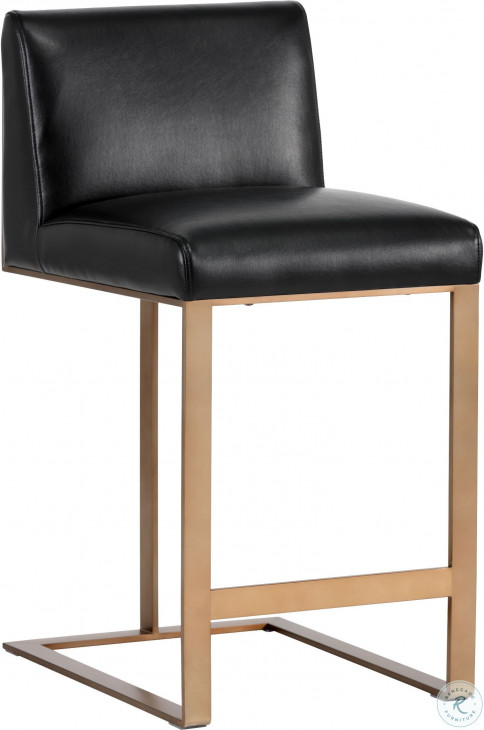 Ikon Black Leather Dean Counter Stool from Sunpan | Coleman Furniture