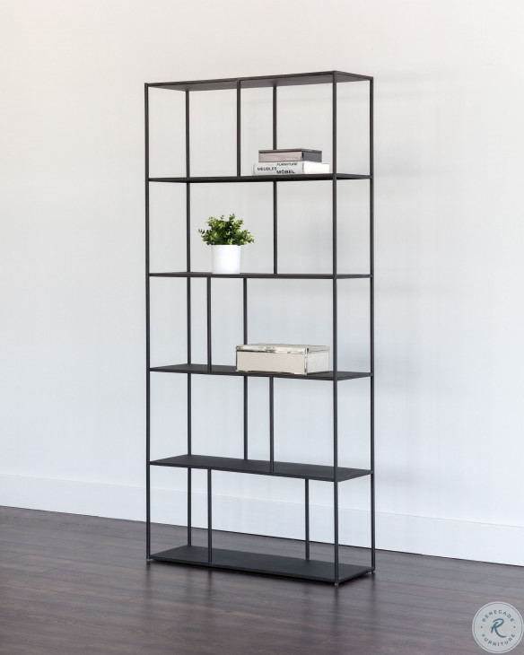 Eiffel Black 34" Tall Bookcase From Sunpan | Coleman Furniture
