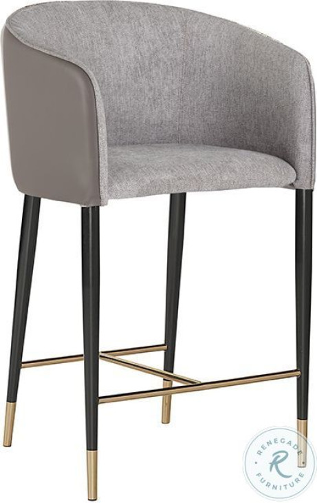 Ikon Asher Flint Grey and Napa Taupe Counter Stool from Sunpan ...