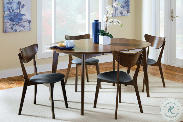 Malone Dark Walnut Extendable Round Dining Table from Coaster (105361) | Coleman Furniture