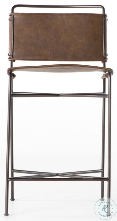 Wharton Distressed Brown Counter Height Stool from Four Hands | Coleman ...