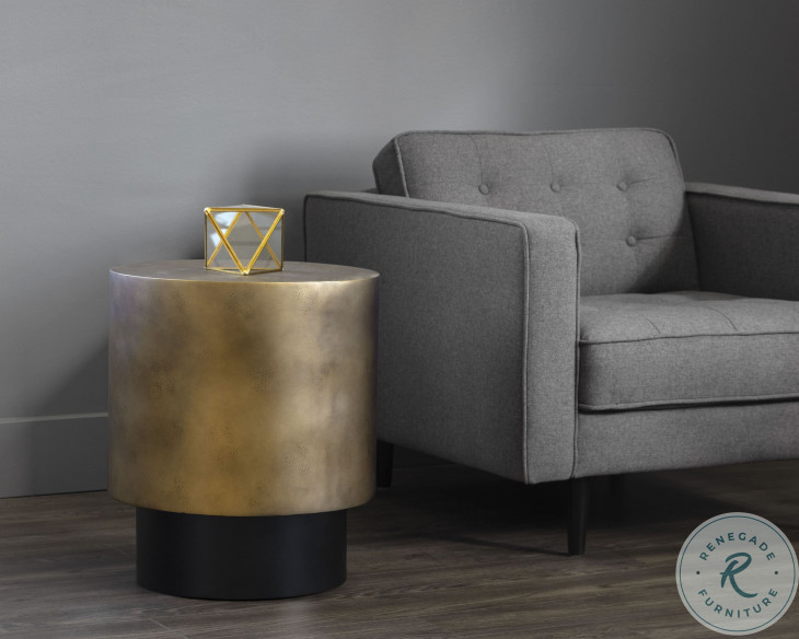 Bernaby Antique Brass and Black End Table From Sunpan | Coleman Furniture