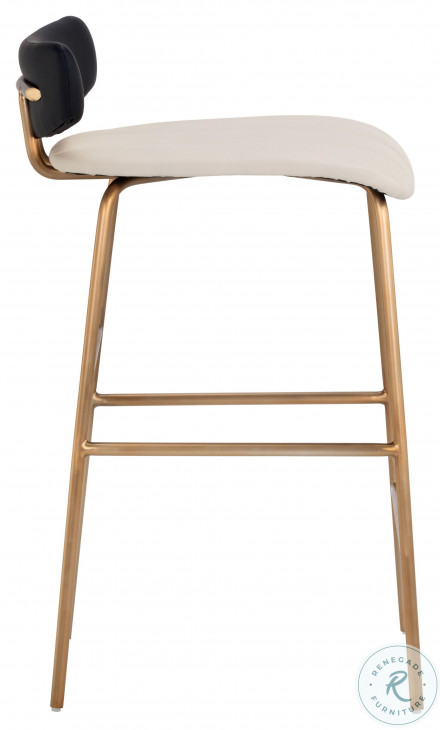 Ikon Lorelei Dillon Cream and Black Counter Stool from Sunpan | Coleman ...