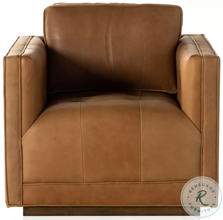 Kiera Palermo Cognac Leather Swivel Chair from Four Hands Coleman Furniture