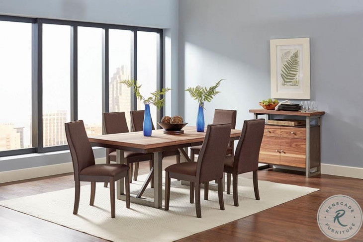 Spring Creek Natural Walnut and Espresso Extendable Dining Table from ...