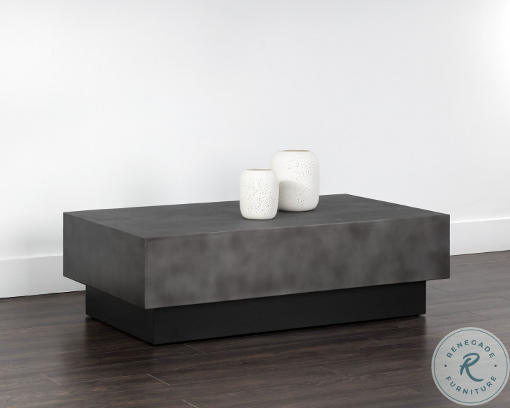 Blakely Gunmetal Steel and Matte Black Coffee Table From Sunpan | Coleman Furniture