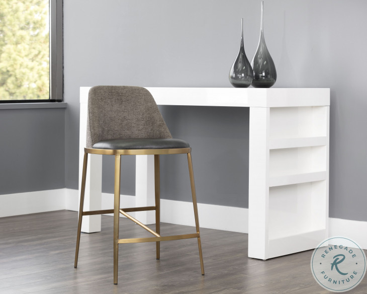 Ikon Bravo Portabella And Sparrow Grey Dover Counter Height Stool From ...
