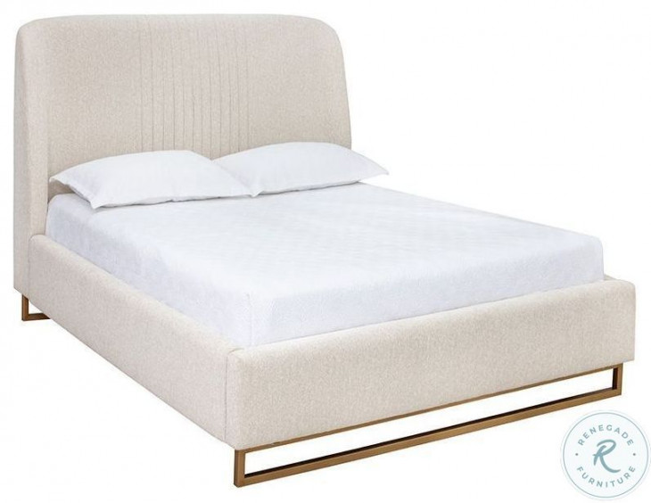 Mixt Nevin Dove Cream Queen Upholstered Panel Bed From Sunpan | Coleman Furniture