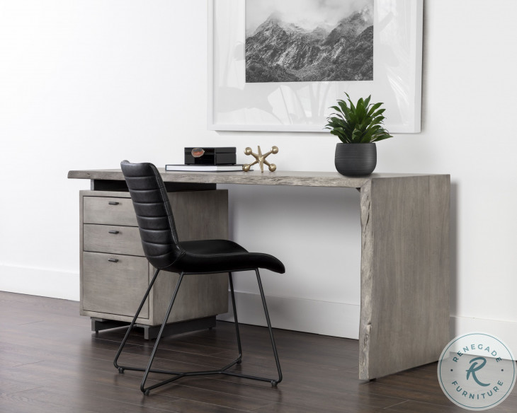 Lewis Gray And Gunmetal Desk From Sunpan | Coleman Furniture