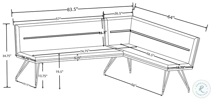 corner dining bench dimensions