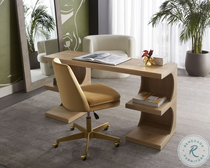 Catrine Natural Desk From Sunpan | Coleman Furniture