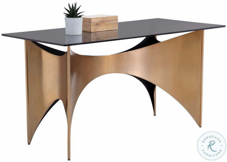 London Smoked And Gold Desk From Home Gallery Stores | Home Gallery Stores