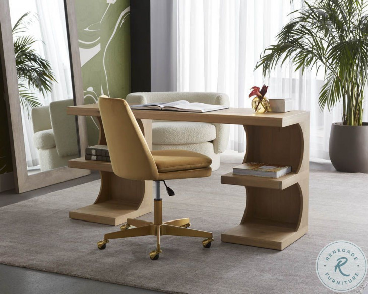 Berget Gold Sky Office Chair From Sunpan | Coleman Furniture