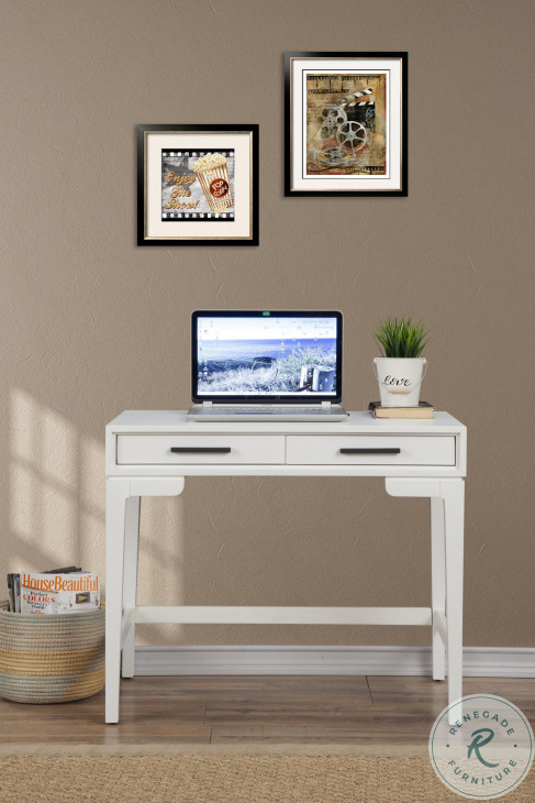 Nova Chalk White Mini Desk From Alpine | Coleman Furniture