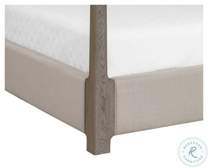 Danette Zenith Taupe Gray King Upholstered Canopy Bed From Sunpan ...