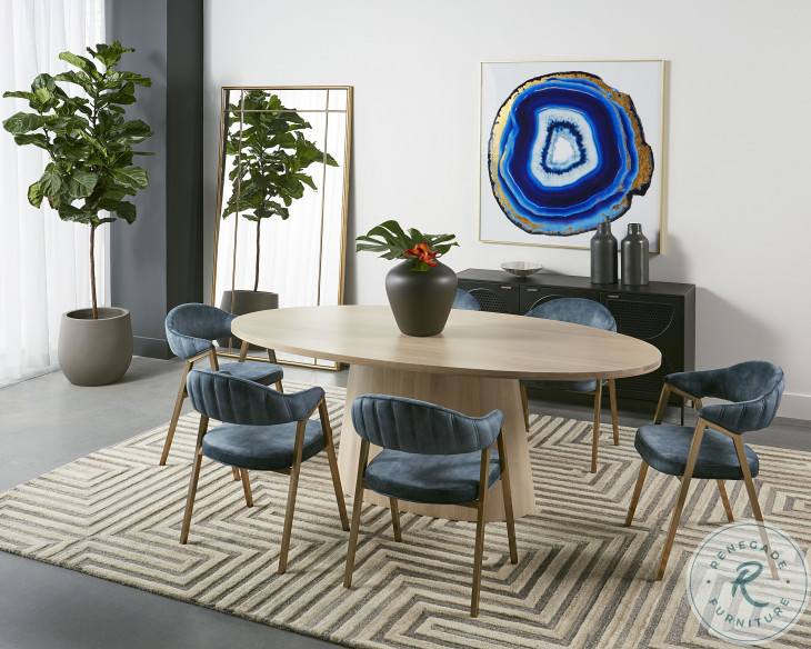 Elina Light Wash Oval Dining Room Set from Sunpan | Coleman Furniture