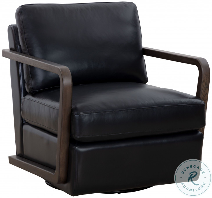 Castell Cortina Black Swivel Lounge Chair From Sunpan | Coleman Furniture