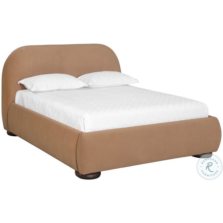 Marin Kona Camel Queen Upholstered Low Profile Bed From Sunpan ...