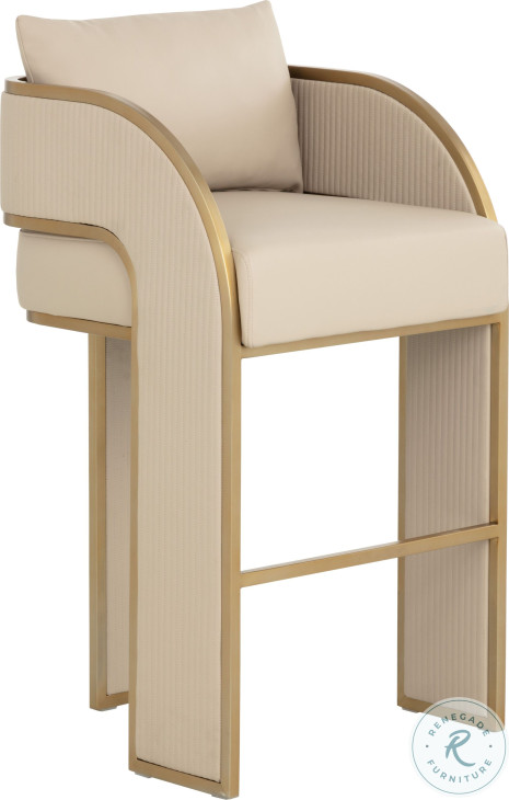 Baz Napa Beige Bar Stool From Sunpan | Coleman Furniture