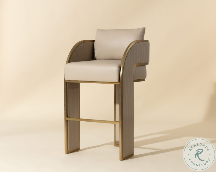 Baz Napa Beige Bar Stool From Sunpan | Coleman Furniture