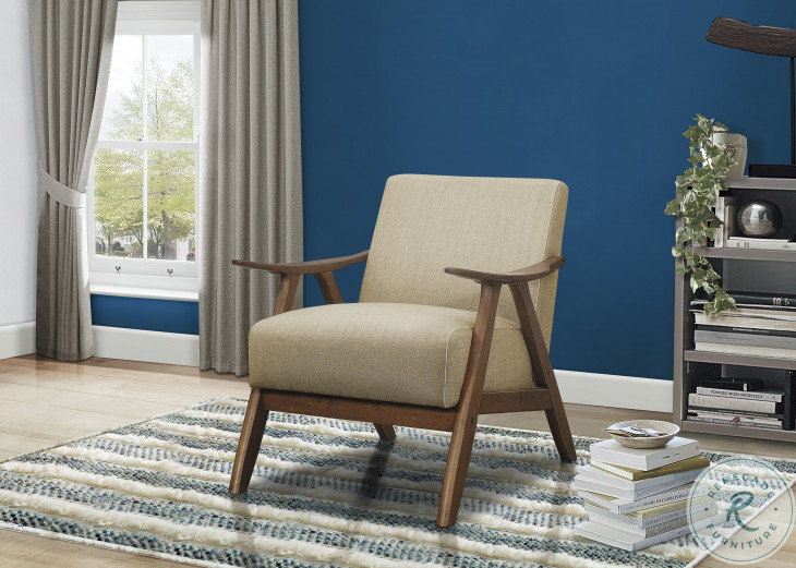 Damala Light Brown Fabric Accent Chair from Homelegance | Coleman Furniture