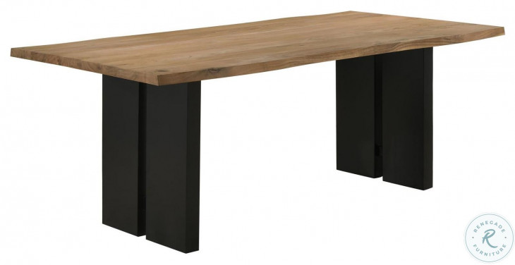Bradshaw Natural Acacia And Black Rectangular Dining Table From Coaster Furniture | Coleman ...