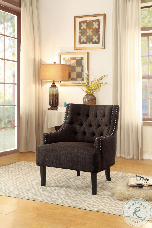 Charisma Chocolate Accent Chair from Homelegance | Coleman Furniture