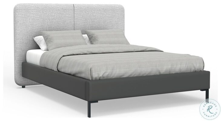 Walden Light And Dark Gray Upholstered King Low Profile Platform Bed ...