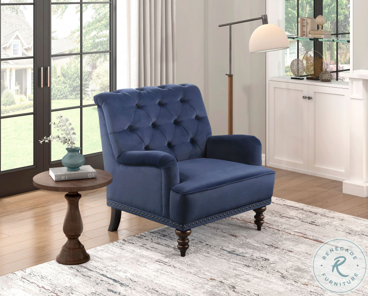 Holland Park Dark Blue Accent Chair From Homelegance | Coleman Furniture
