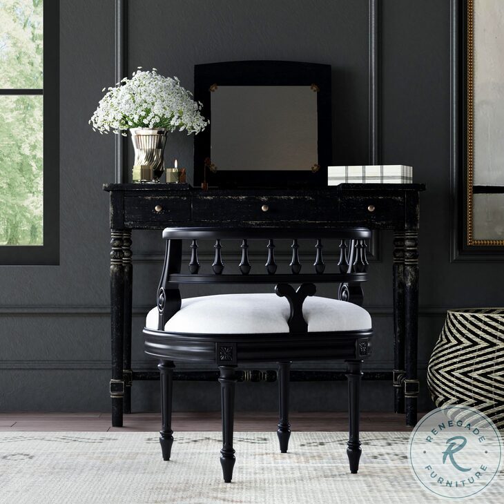 Hathaway Black Licorice Vanity Stool From Butler | Coleman Furniture