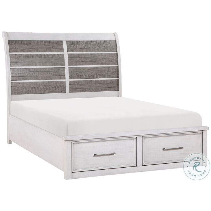 Ambrose Antique White And Gray Storage Platform Bedroom Set from ...