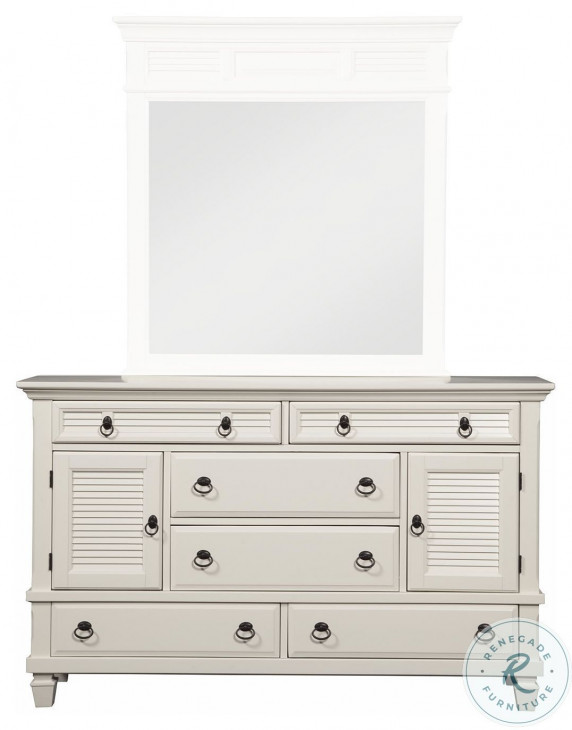 Winchester White 6 Drawer Dresser from Alpine | Coleman Furniture