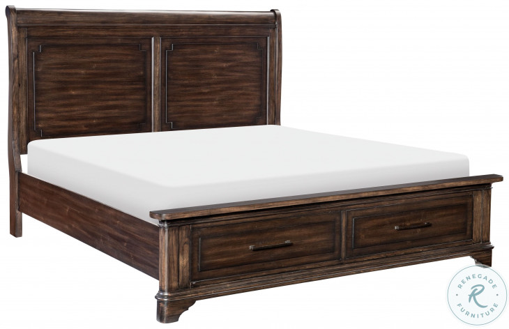 Boone Rustic Brown Queen Platform Storage Bed From Homelegance ...