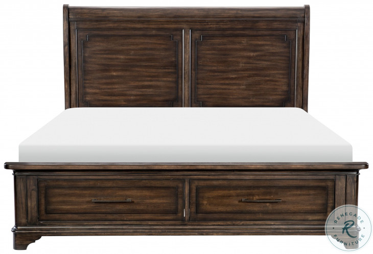 Boone Rustic Brown Queen Platform Storage Bed From Homelegance ...