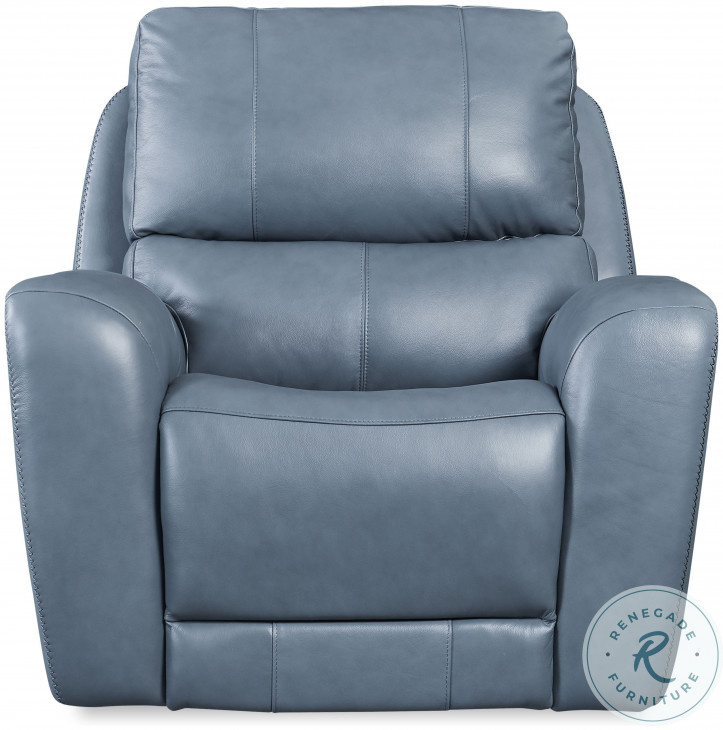 Cambria Blue Bel Air Dual Power Glider Recliner From Leather Italia ...