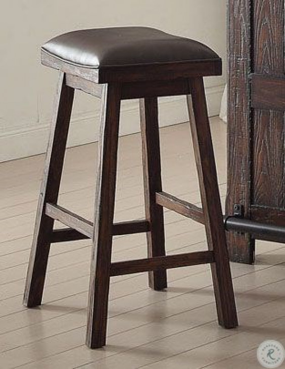 Gettysburg 24" Dark Distressed Saddle Stool from ECI Furniture ...