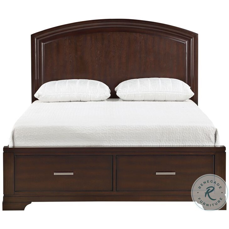 Hudson Cherry Queen Storage Platform Bed From Homelegance | Coleman ...