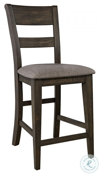 Double Bridge Dark Chestnut Splat Back Counter Chair Set of 2 from ...