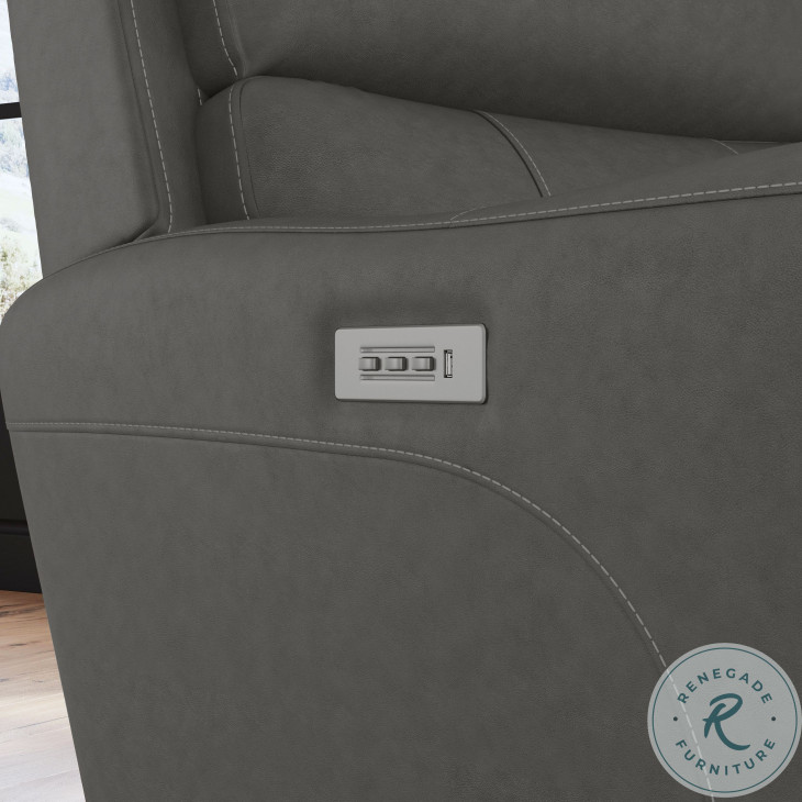 Latitudes Carter Gray Power Reclining Console Living Room Set with ...